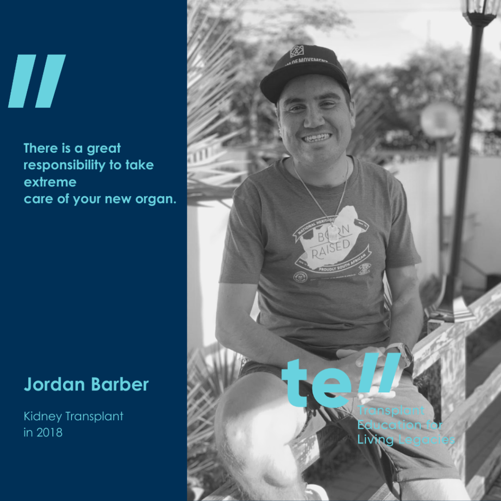 Kidney Recipient-Jordan Barber - Tell - Transplant Education for Living ...